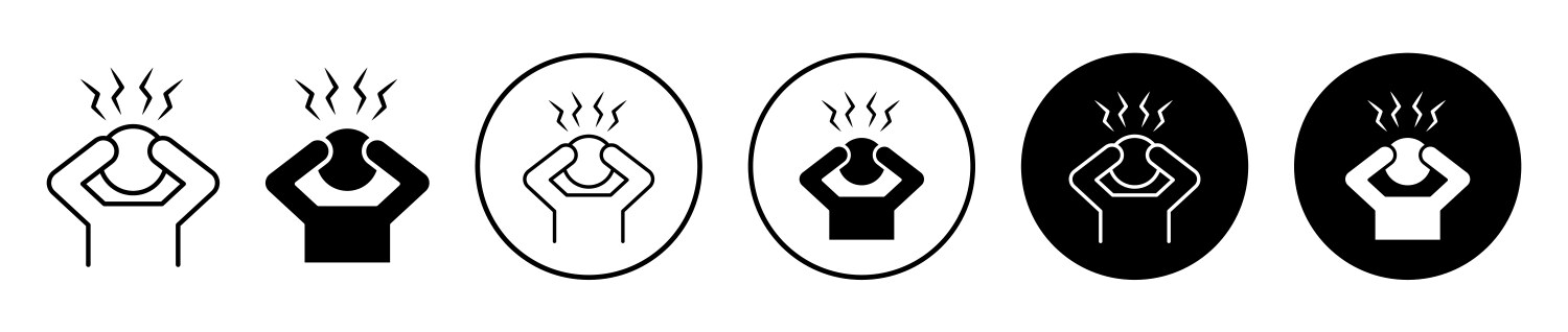 Anxiety icon set on white background Royalty Free Vector