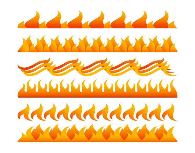 Horizontal seamless fire borders Royalty Free Vector Image