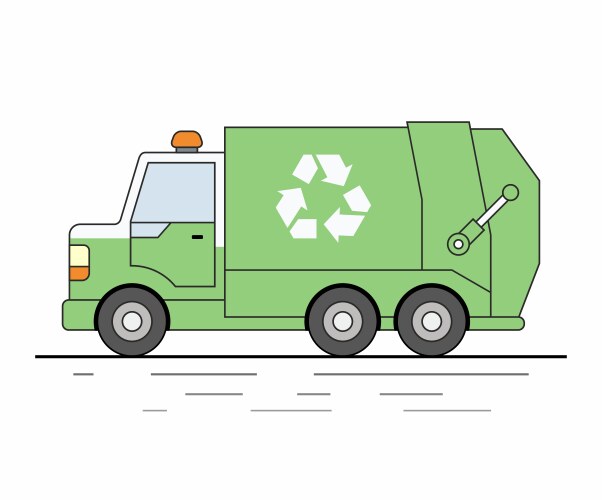 Garbage truck transportation cartoon character Vector Image