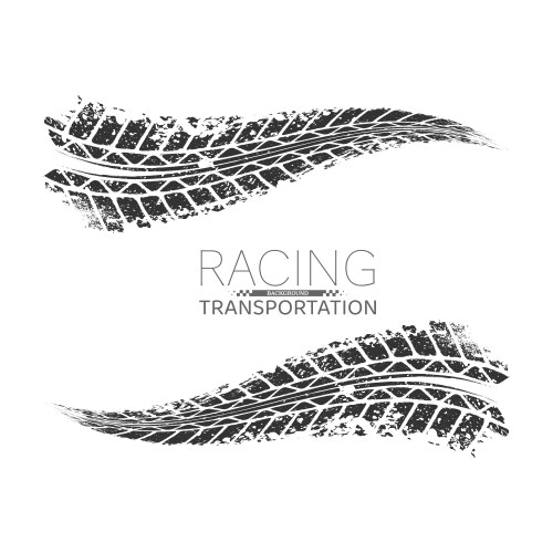 Set grunge tire tracks Royalty Free Vector Image