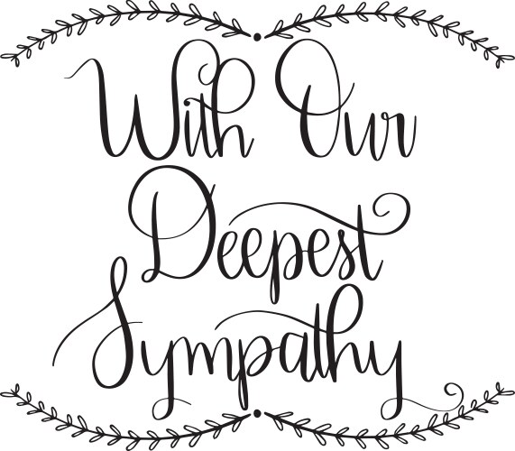Funeral ornaments with deepest sympathy lettering Vector Image