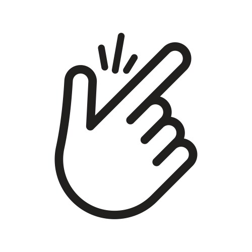 Outline hand with snapping finger gesture living Vector Image