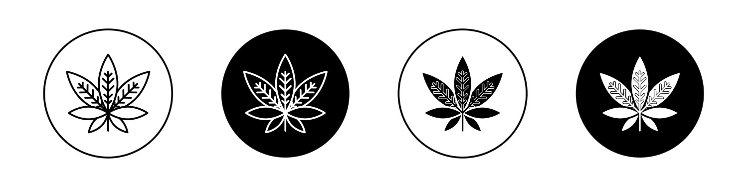 Cannabis leaf icon set cannabis leaf marijuana Vector Image