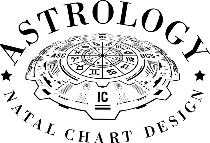 Creation of the natal chart and horoscope Vector Image