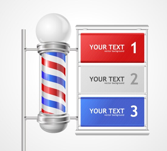 Barber pole set isolated Royalty Free Vector Image