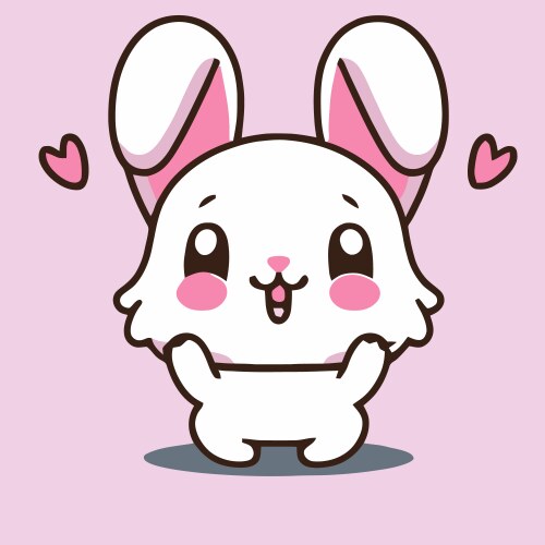 Cute rabbit kawaii chibi drawing style Royalty Free Vector