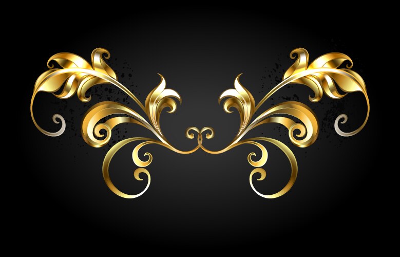Symmetrical gold frame scroll Royalty Free Vector Image
