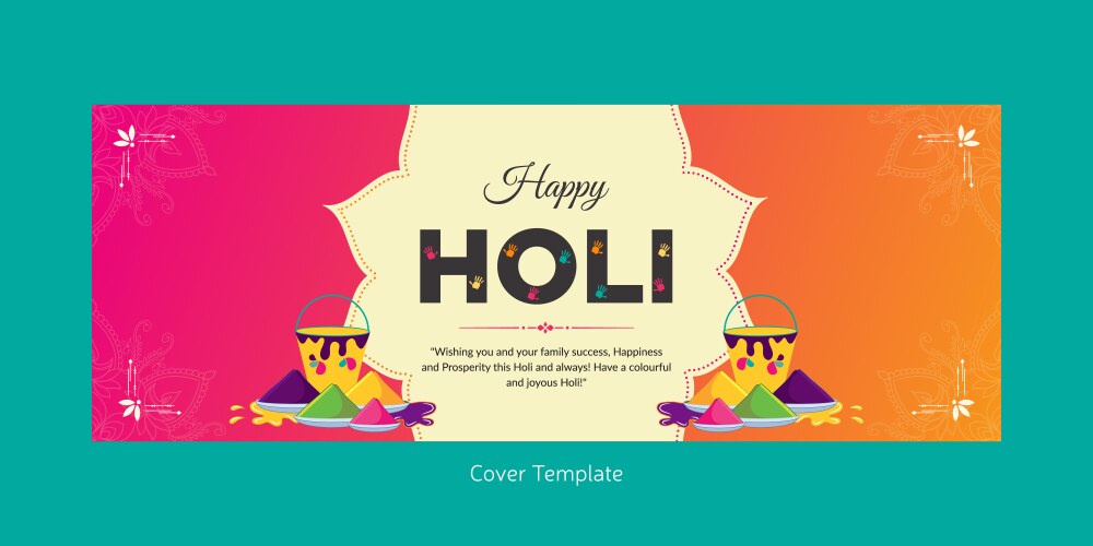 Happy holi cover page design Royalty Free Vector Image