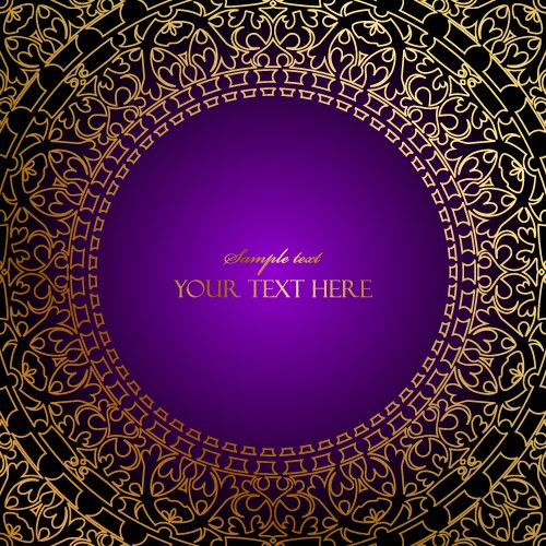 Round gold luxury style border Royalty Free Vector Image