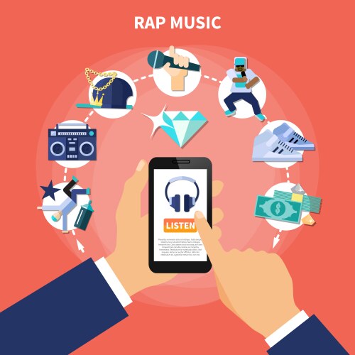 Rap music label Royalty Free Vector Image - VectorStock
