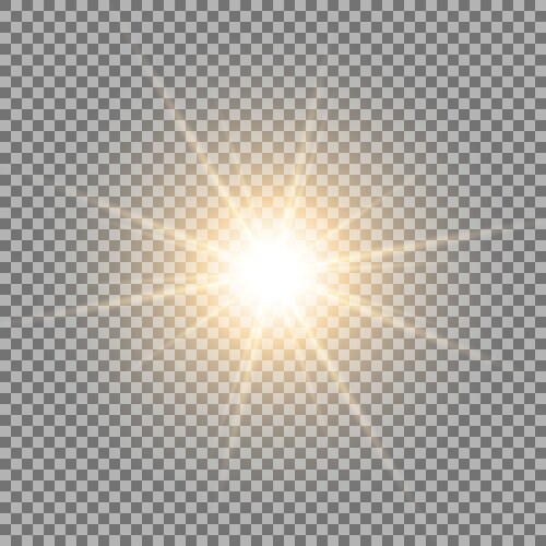 Golden rays on a transparent background Royalty Free Vector