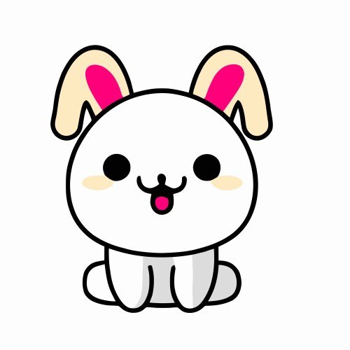 Cute rabbit kawaii chibi drawing style Royalty Free Vector