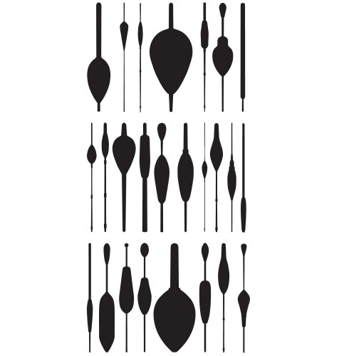 Three fishing floats Royalty Free Vector Image