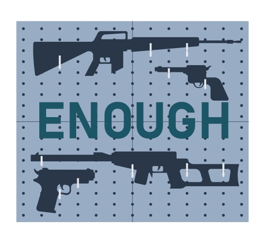 Gun control set second amendment ban weapon Vector Image