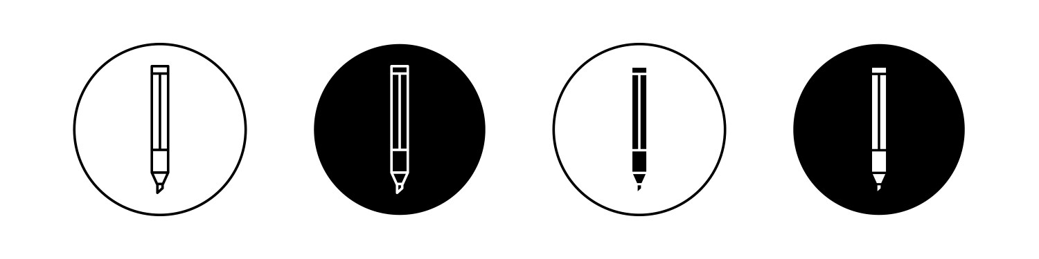 Marker icon set office highlighter pen symbol Vector Image