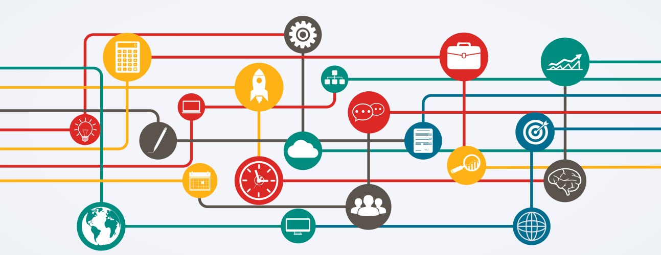 Global network connections with points and lines Vector Image