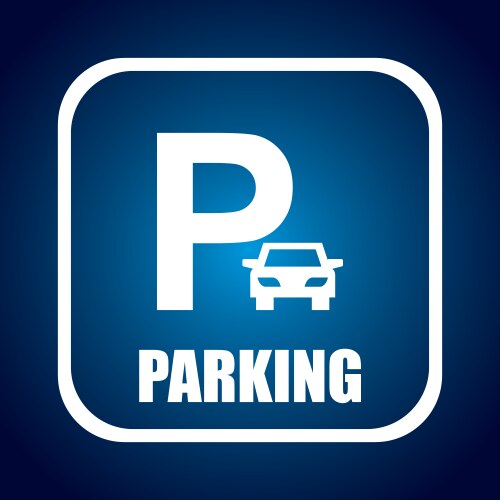 Parking area with vehicles and lawn grass Vector Image