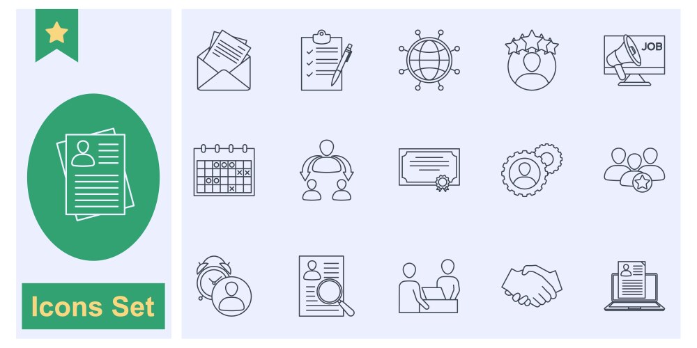 Recruitment icon set symbol collection logo Vector Image