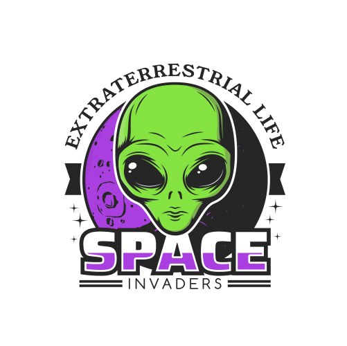 Vintage extraterrestrial concept Royalty Free Vector Image