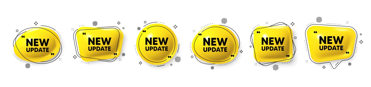 New update icon special offer sign speech Vector Image