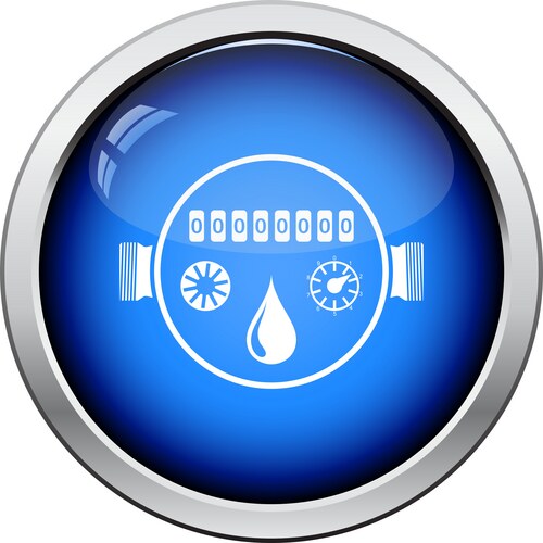 Water meter icon Royalty Free Vector Image - VectorStock