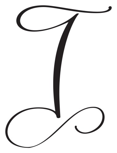 Calligraphy hand drawn letter i logo Royalty Free Vector