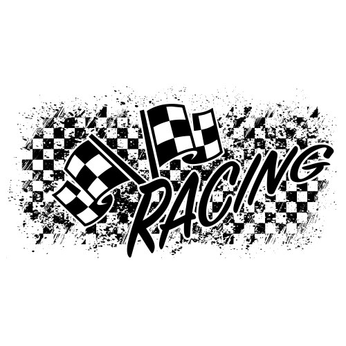 Racing flag car race sport auto rally grunge Vector Image