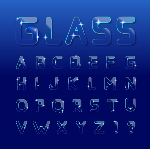 Glass font Royalty Free Vector Image - VectorStock