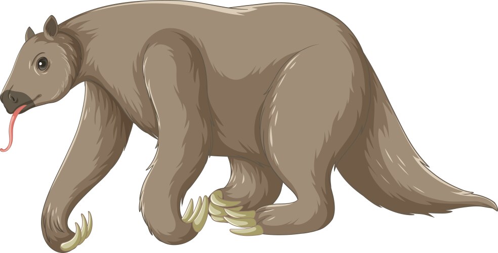 Ground sloth extinct animal Royalty Free Vector Image