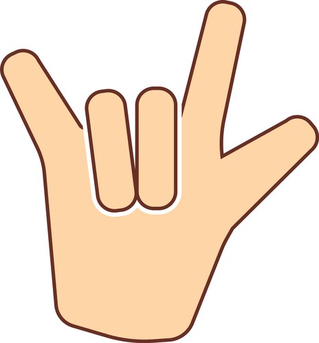 Rock on hand icon roll sign logo metal Royalty Free Vector