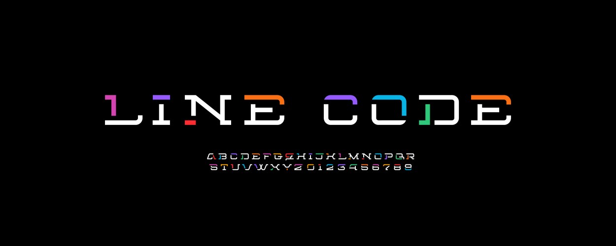 Technology modern font digital cyber alphabet Vector Image