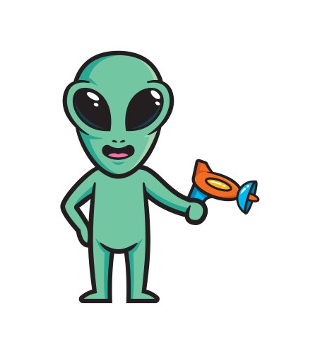 Alien mascot character design Royalty Free Vector Image