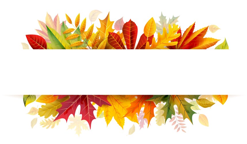 Autumn background banner with leaves border frame Vector Image