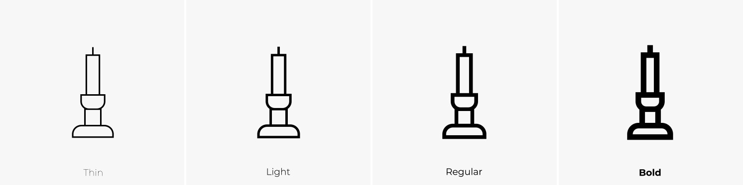 Circular chart icon thin light regular and bold Vector Image