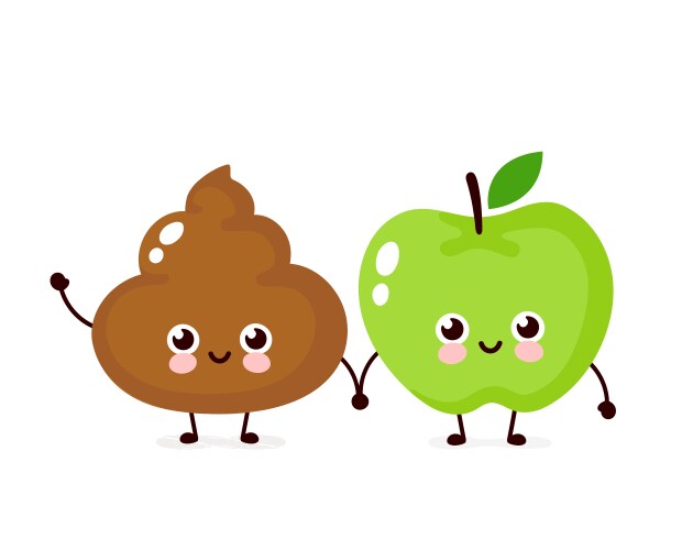 Strong smiling apple Royalty Free Vector Image