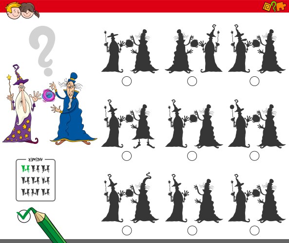 Match elements education game Royalty Free Vector Image