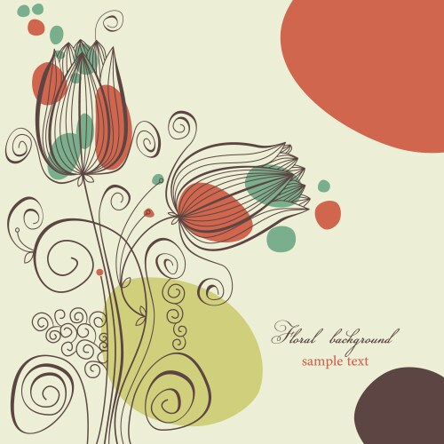 Floral greeting card Royalty Free Vector Image