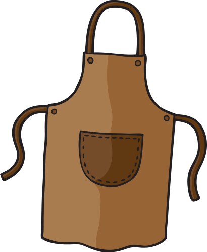 Hand drawn cartoon kitchen apron line art Vector Image