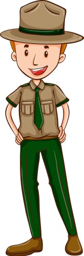 Park ranger in uniform scout camping symbol Vector Image