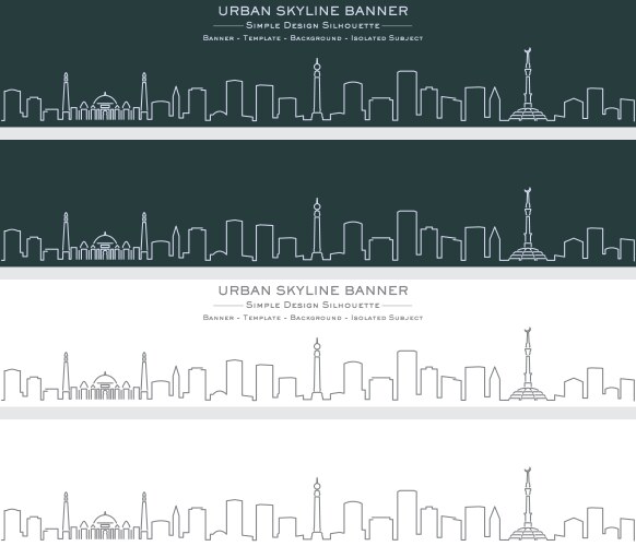 Winterthur dark line simple minimalist skyline Vector Image