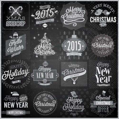 Christmas chalkboard card Royalty Free Vector Image