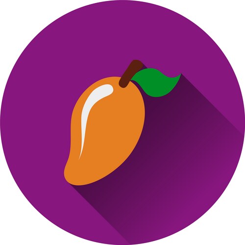 Mango icon flat style Royalty Free Vector Image