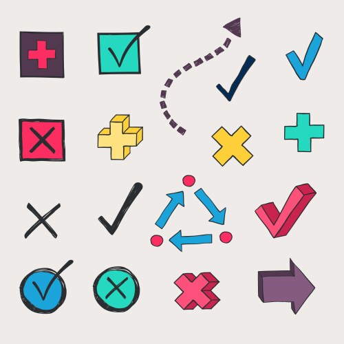 Check box set Royalty Free Vector Image - VectorStock