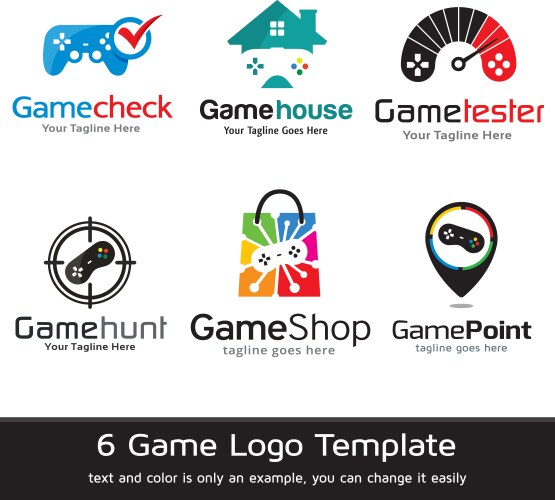 Game logo line set Royalty Free Vector Image - VectorStock