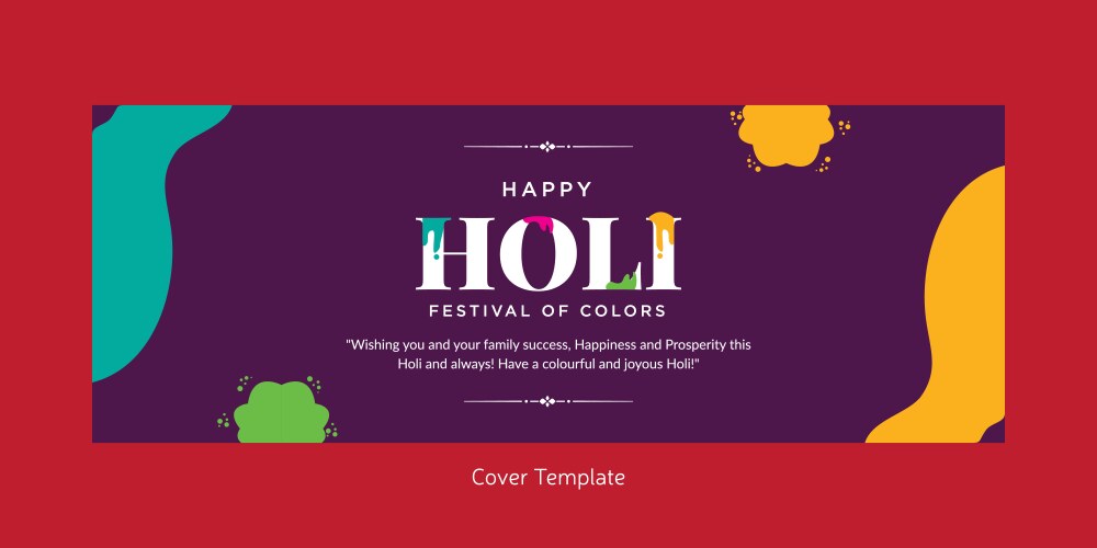 Happy holi cover page design Royalty Free Vector Image
