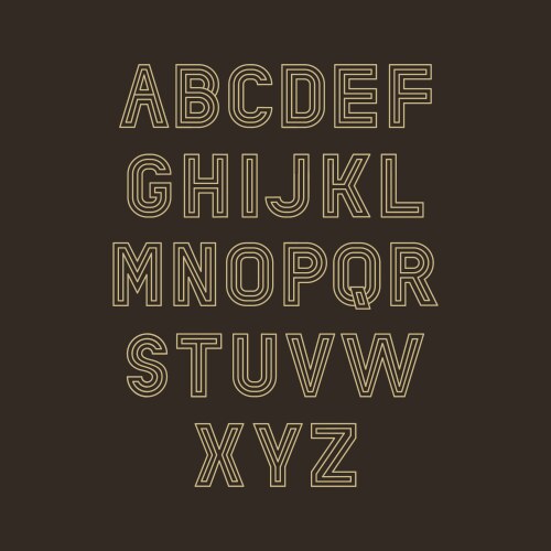 Linear font Royalty Free Vector Image - VectorStock