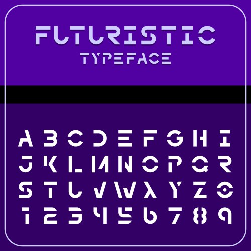 Futuristic space cyrillic sans serif font Vector Image