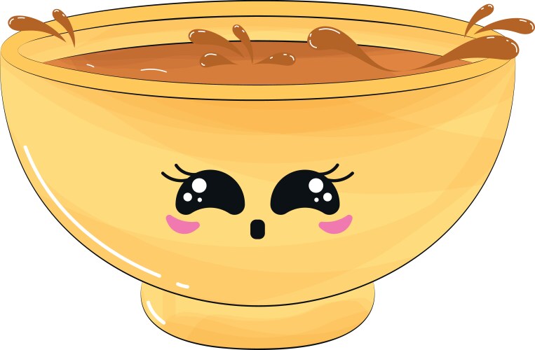 Happy cute bowl cartoon Royalty Free Vector Image