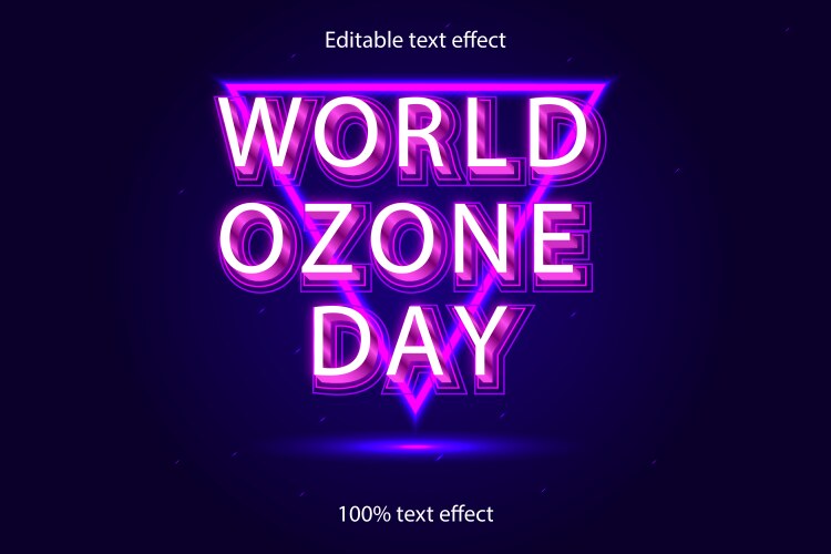 World ozone day editable text effect retro style Vector Image