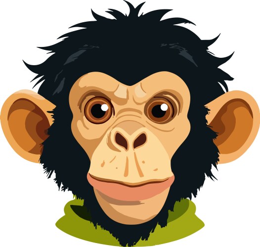 A smiling cartoon chimpanzee dressed in stylish Vector Image